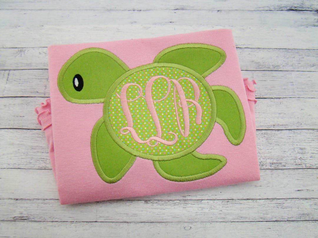 Sea Turtle Monogram Frame Appliqué Machine Embroidery Design - Etsy