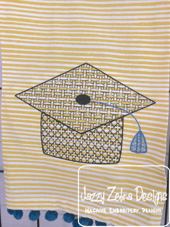 Graduation cap motif machine embroidery design graduation | Etsy