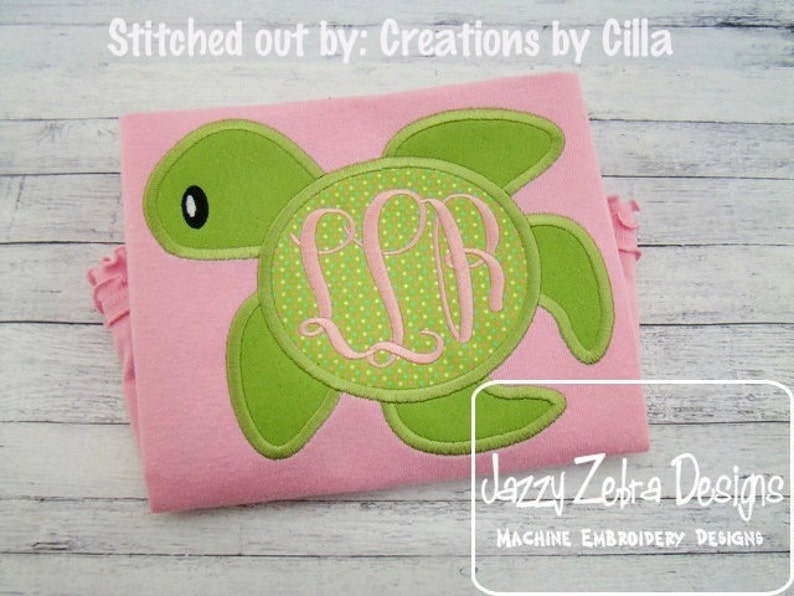 Sea Turtle Monogram Frame Appliqué Machine Embroidery Design - Etsy