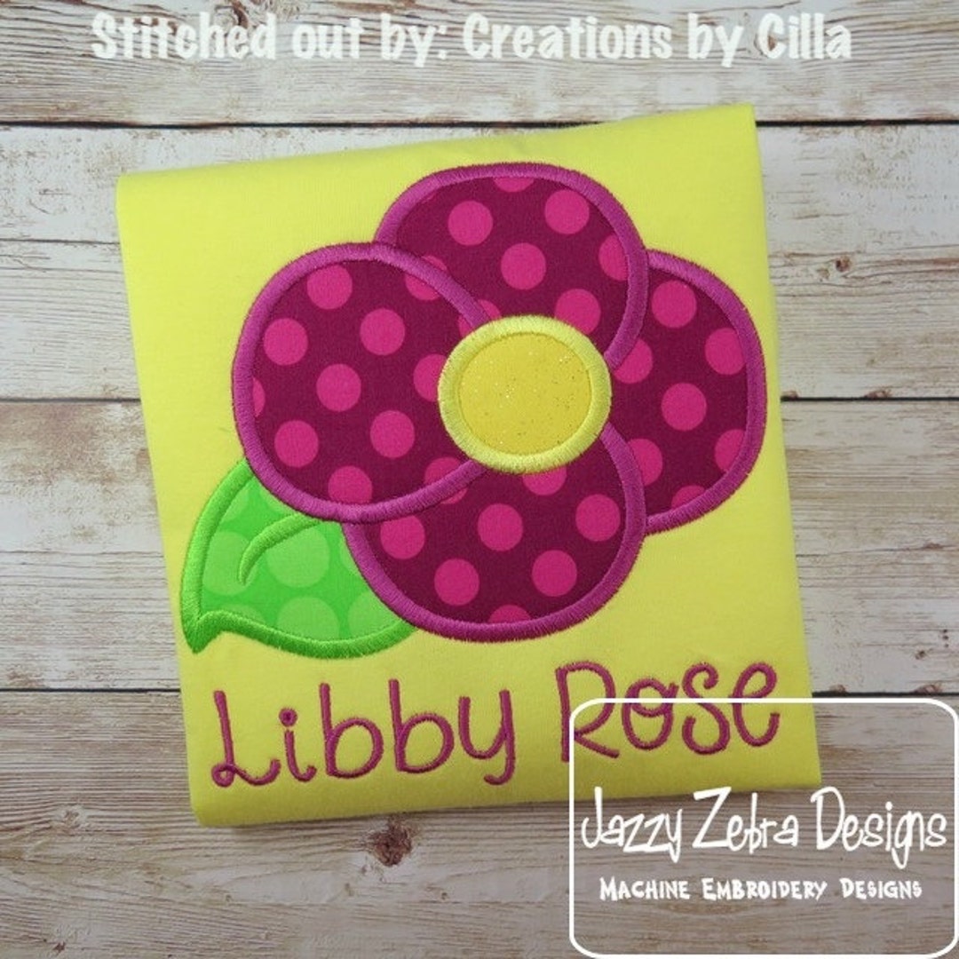 Flower Applique Machine Embroidery Design - Etsy