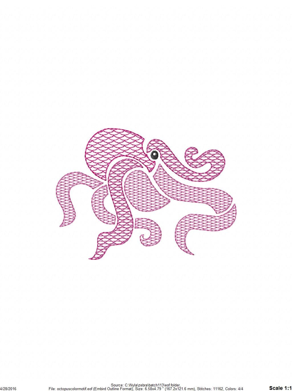 Octopus Motif Filled Machine Embroidery Design - Etsy UK