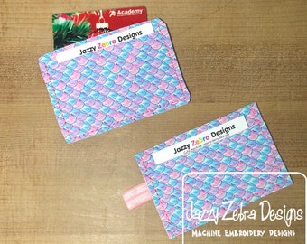 Card Case Minimalist Wallet in the Hoop Embroidery Design for Vegan ...