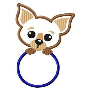 Chihuahua Dog With Monogram Frame Applique Machine Embroidery Design - Etsy