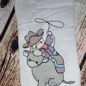 Cowboy Bull Rider Sketch Machine Embroidery Design - Etsy