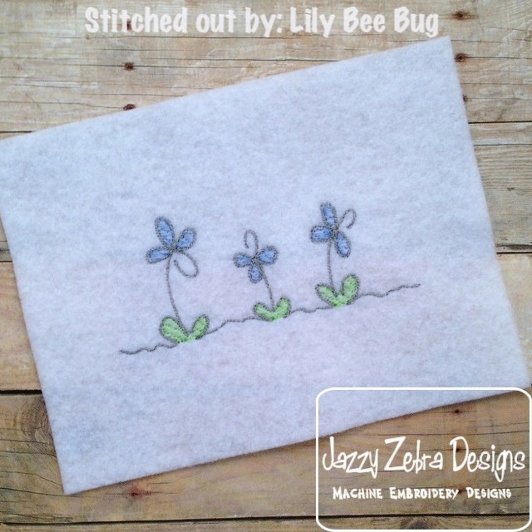 Simple Flower Sketch Machine Embroidery Design - Etsy