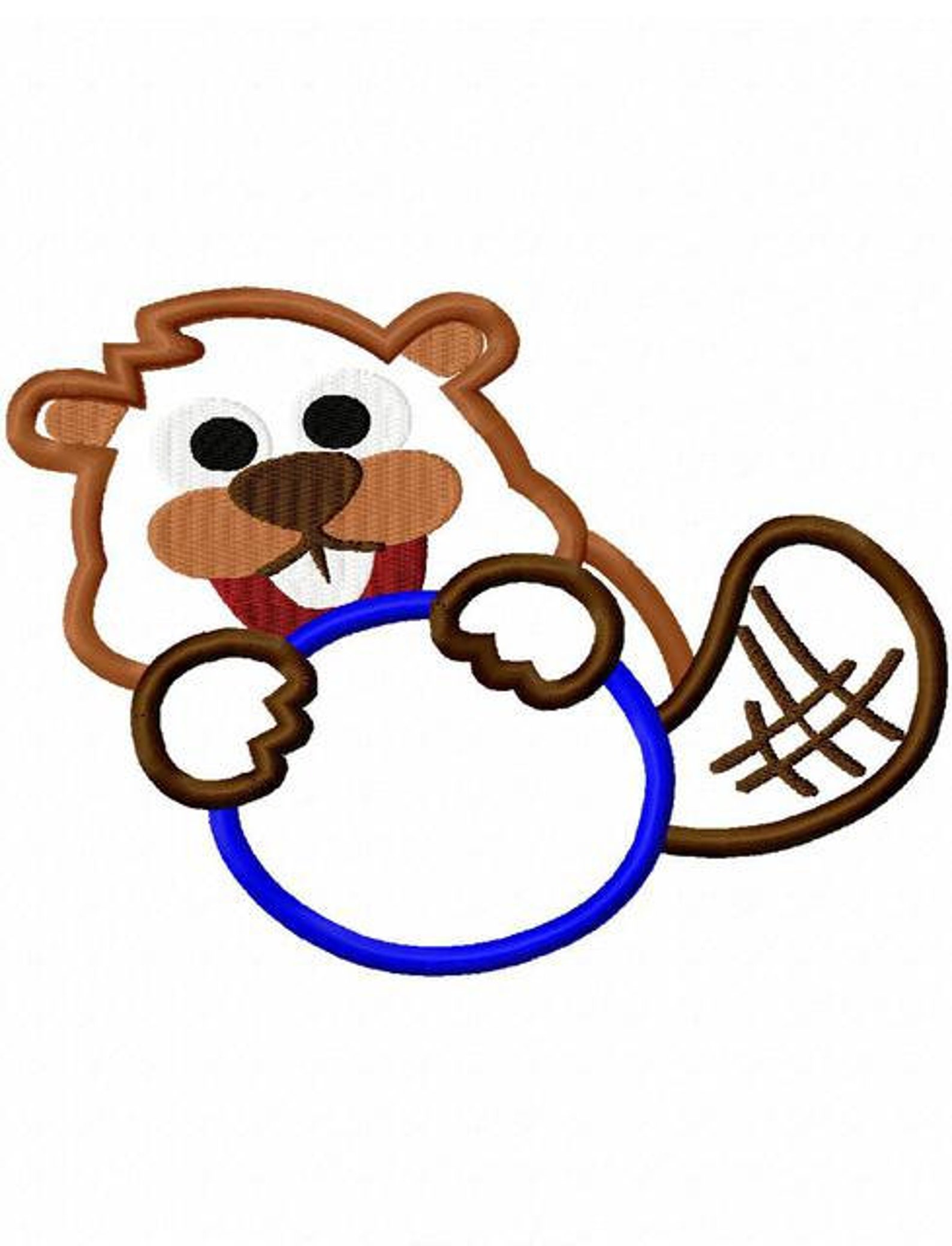 Beaver Monogram Frame Applique Machine Embroidery Design | Etsy