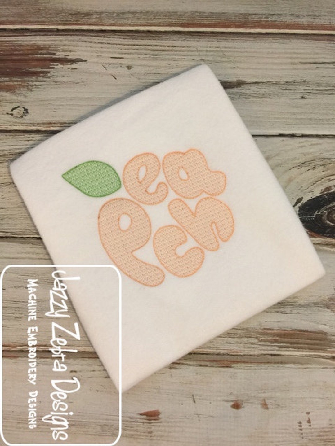 Peach Word Shaped Peach Motif Filled Machine Embroidery Design - Etsy