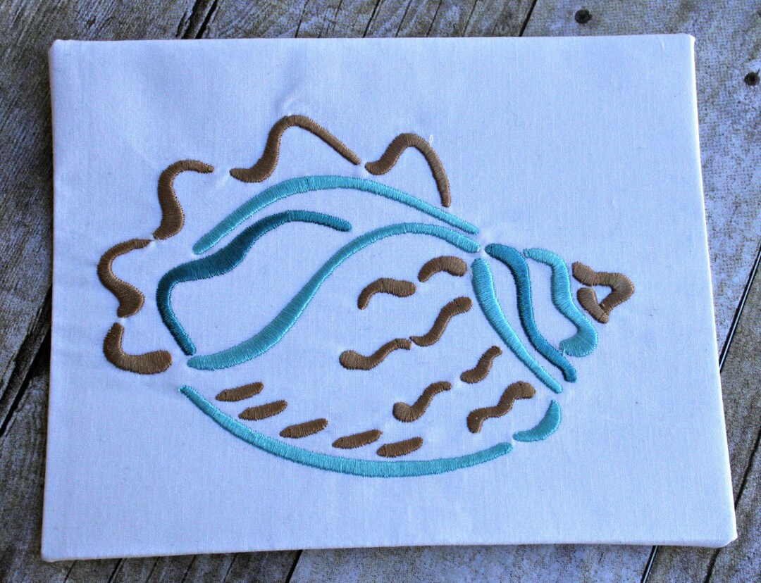 Sea Shell Satin Stitch Machine Embroidery Design - Etsy