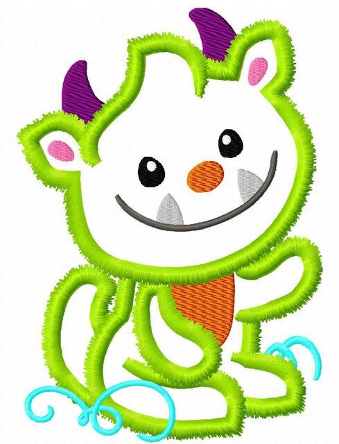 Dorky Fuzzy Monster Applique Machine Embroidery Design - Etsy UK