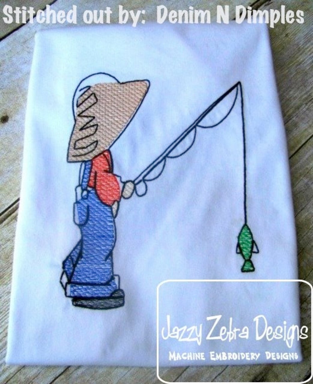 Boy Fishing Sketch Machine Embroidery Design - Etsy