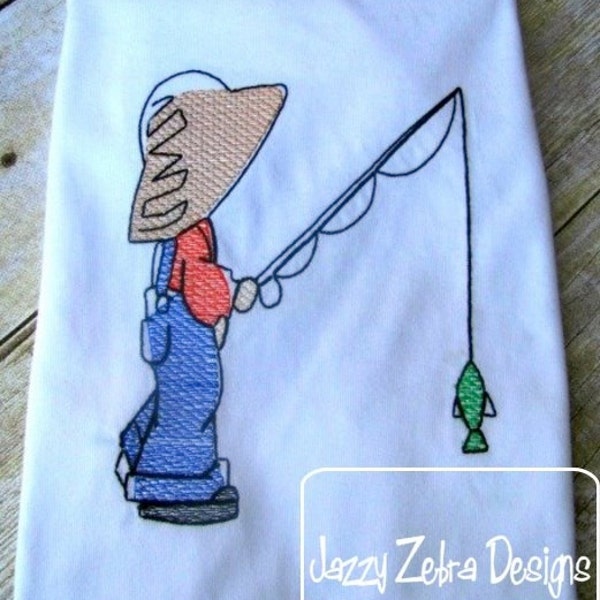 Fishing Embroidery - Etsy