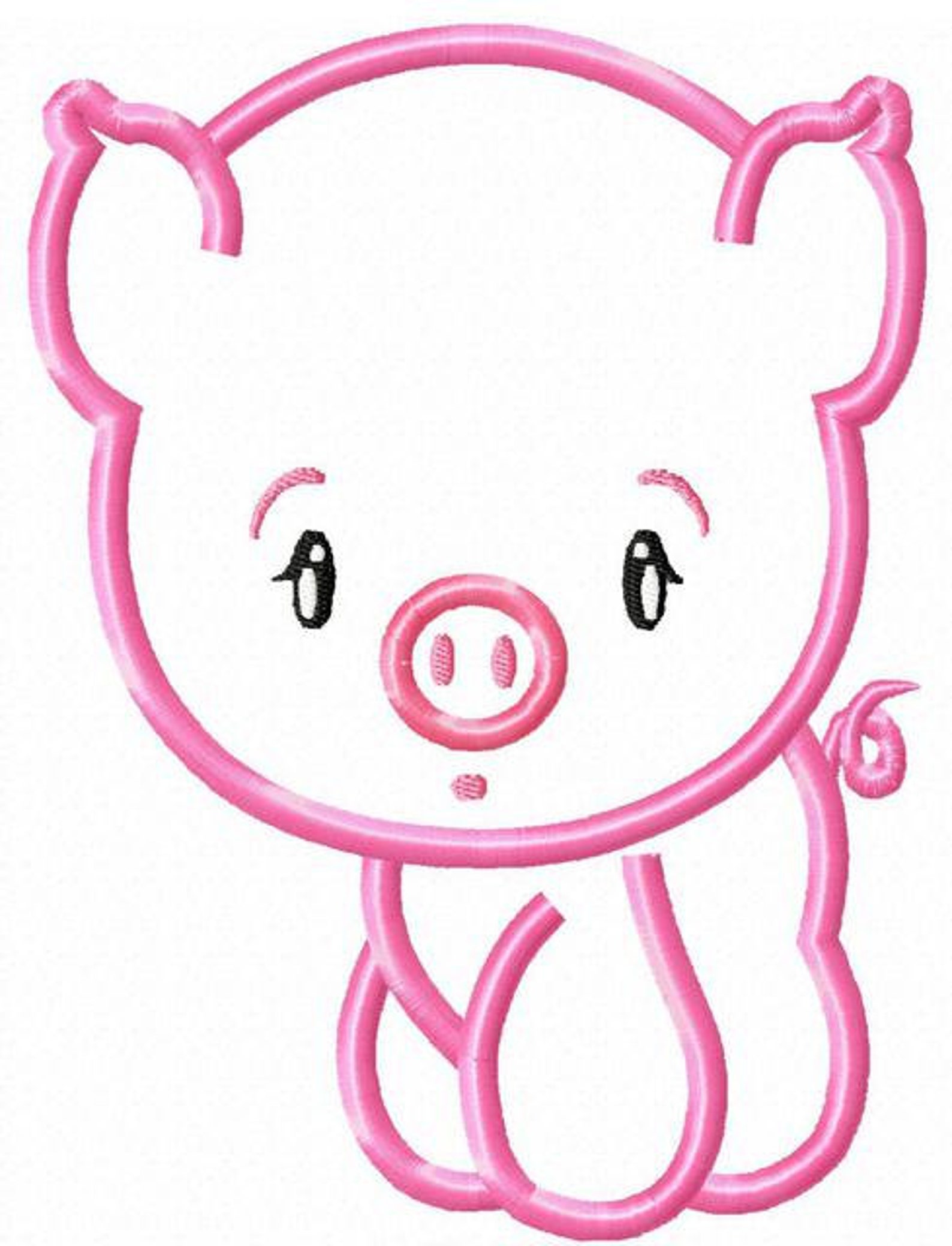 Pig Applique Machine Embroidery Design - Etsy