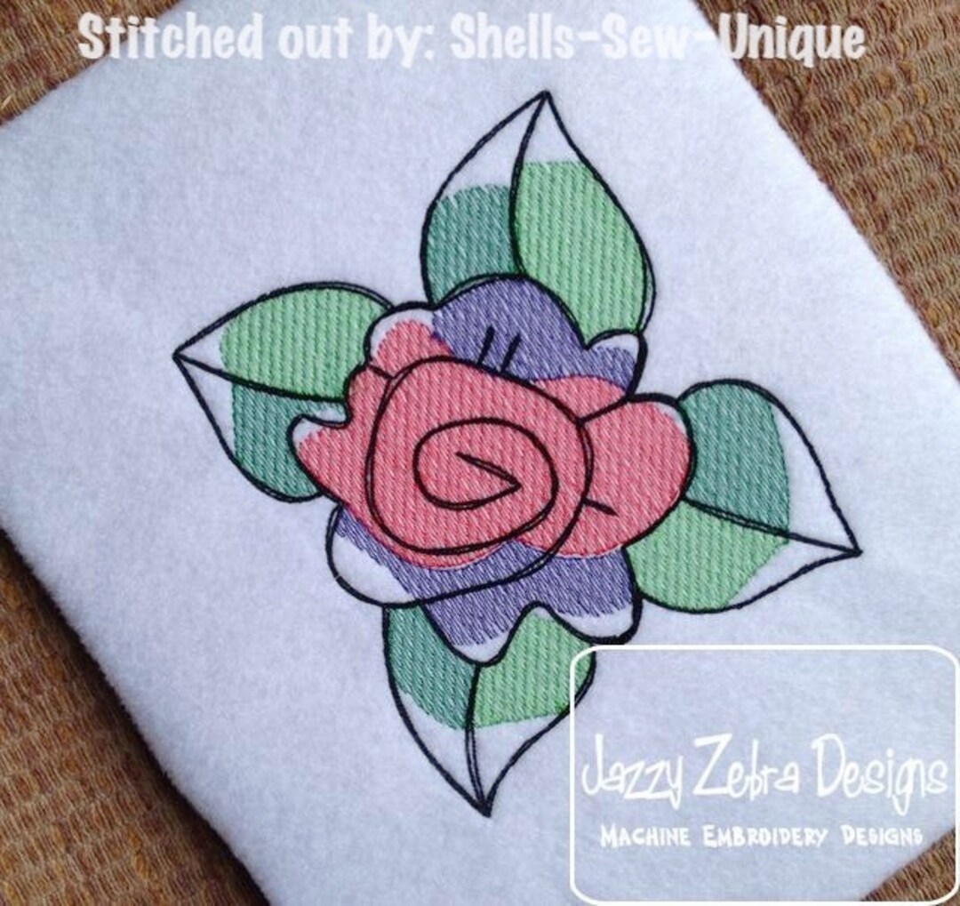 Flower Sketch Machine Embroidery Design - Etsy