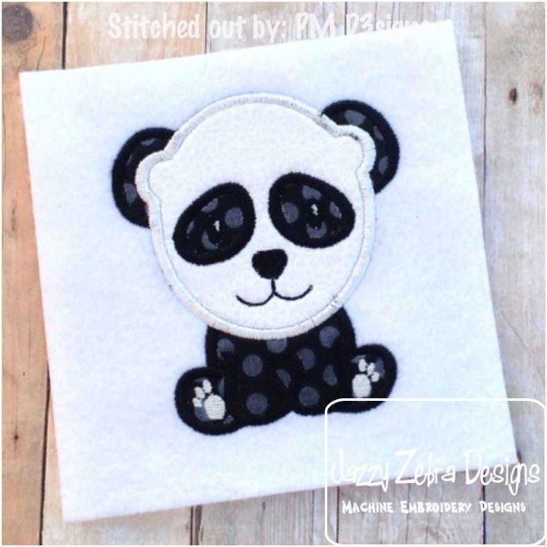 Panda Applique Machine Embroidery Design - Etsy