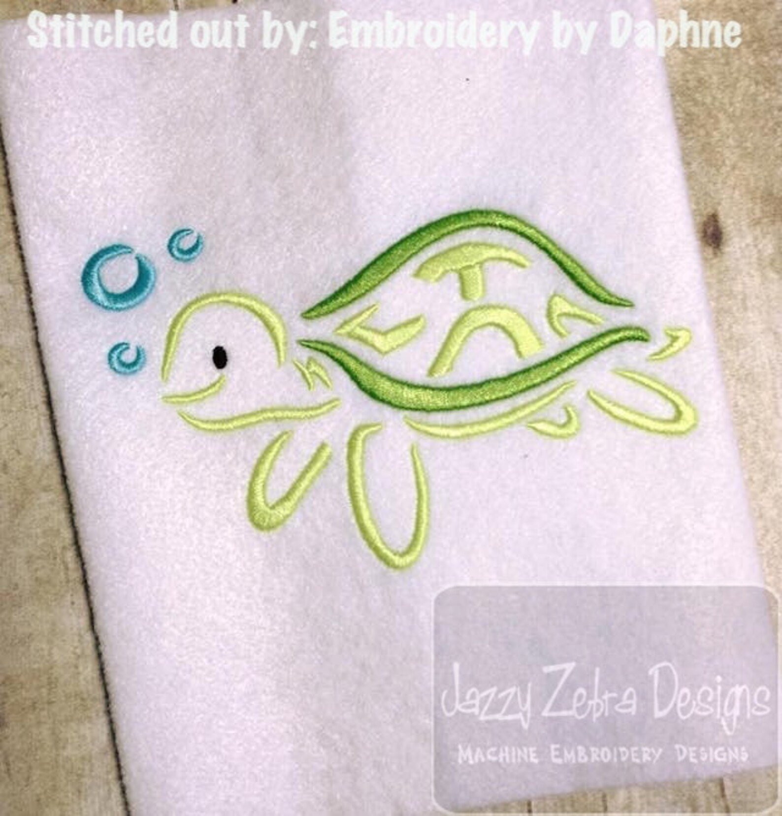 Sea Turtle satin stitch machine embroidery design | Etsy