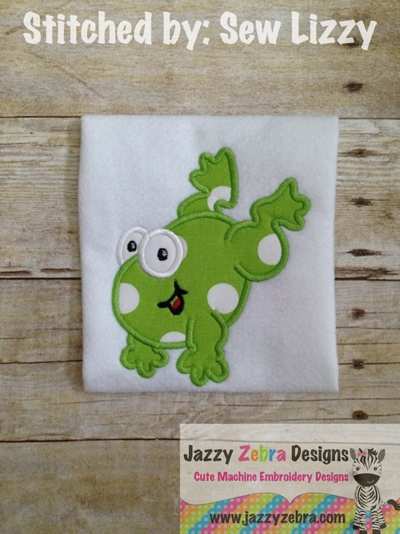 Frog Applique Machine Embroidery Design Etsy