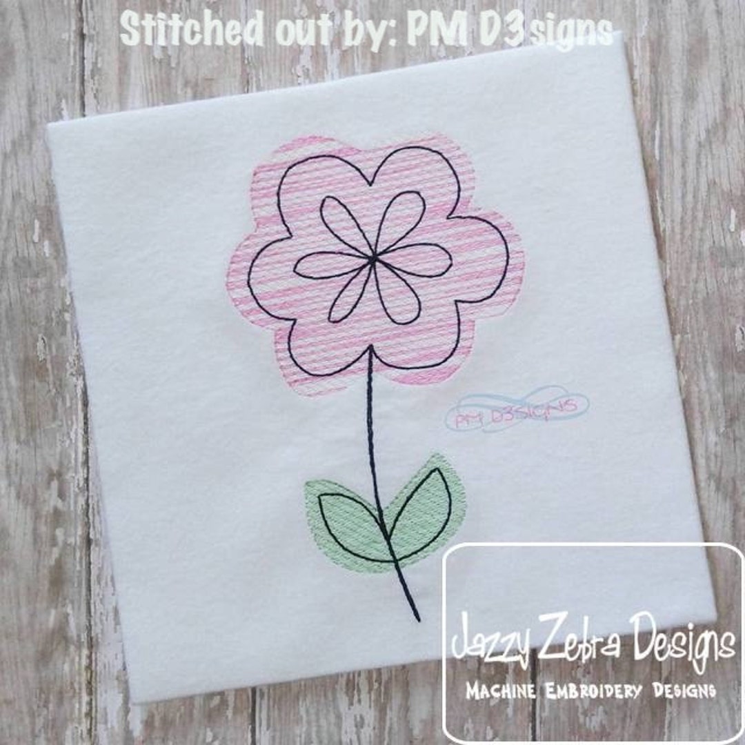 Spring Flower Sketch Machine Embroidery Design - Etsy
