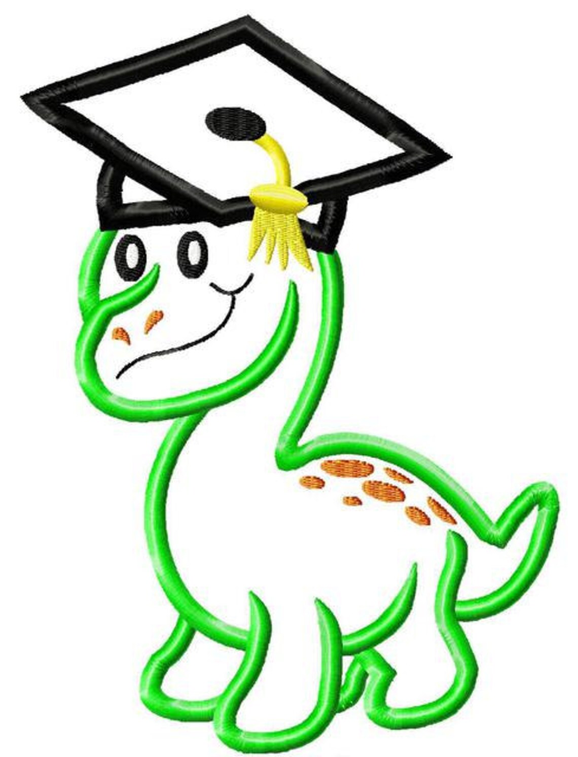 Dinosaur Wearing Graduation Cap Appliqué Machine Embroidery - Etsy