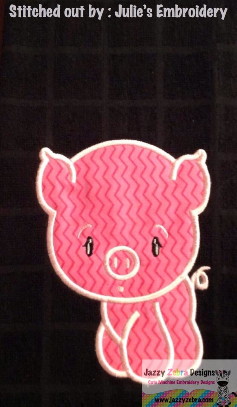 Pig Applique Machine Embroidery Design - Etsy