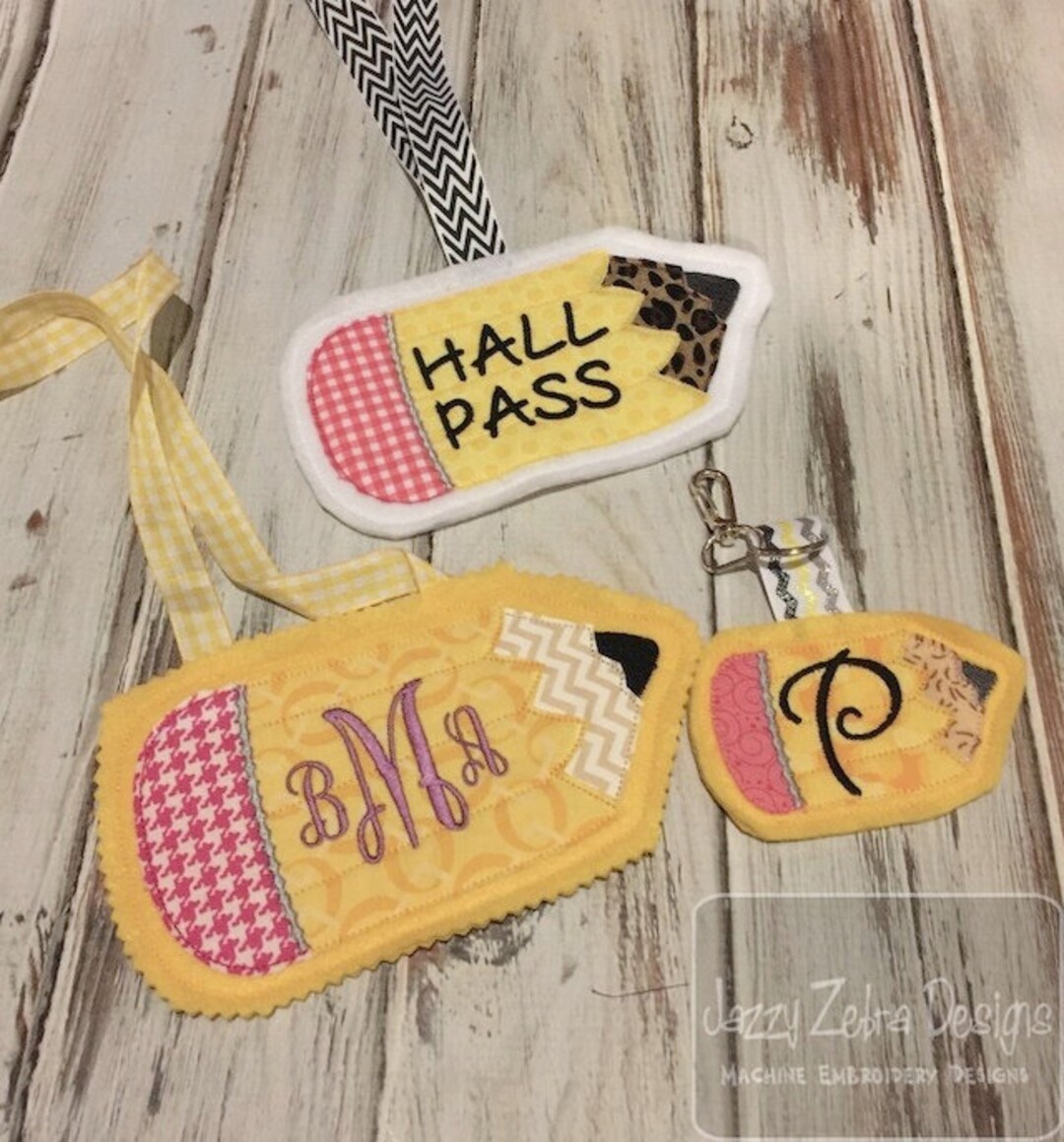 Pencil Passes/keychain/decoration in the Hoop Machine Embroidery Design ...