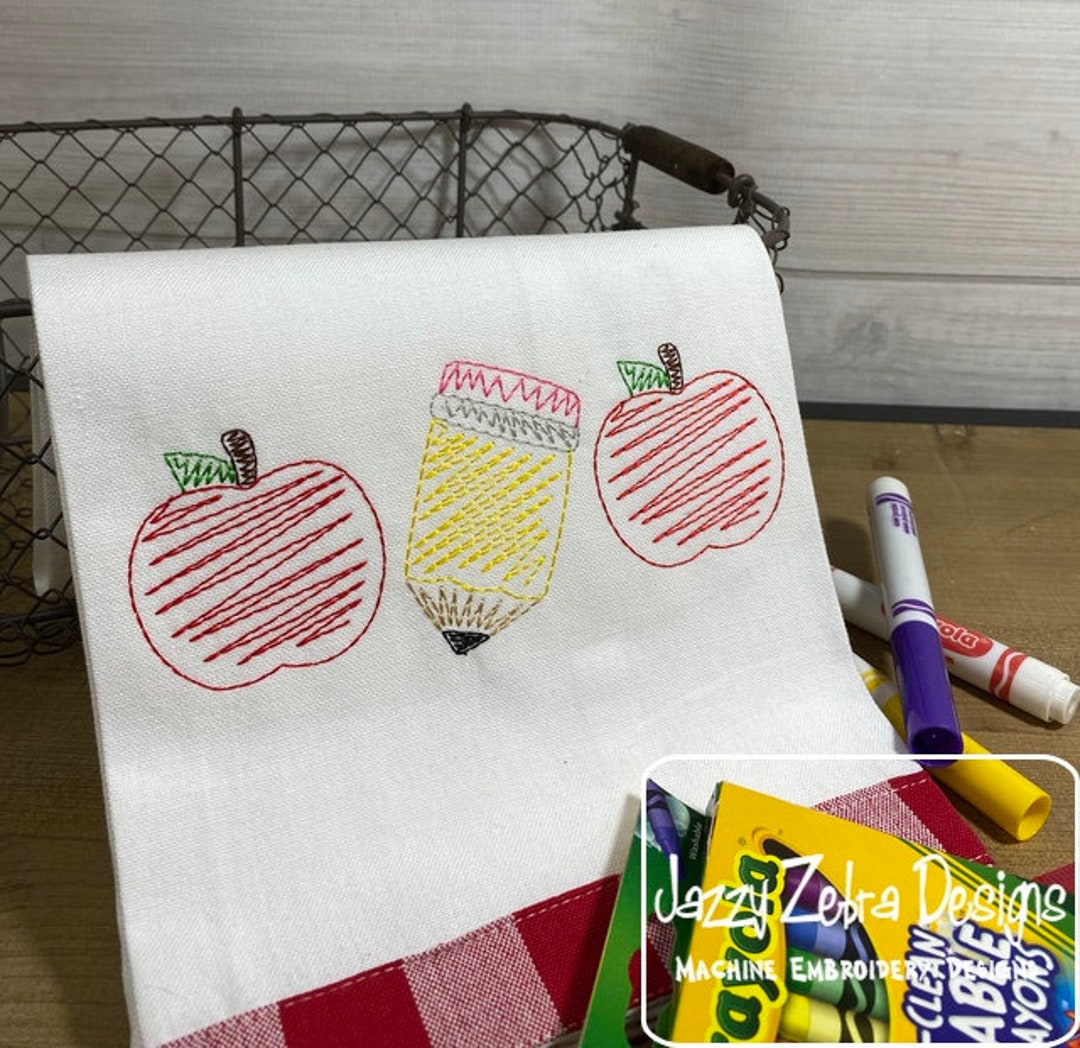 Apple Pencil apple scribble machine broderie design - Etsy France