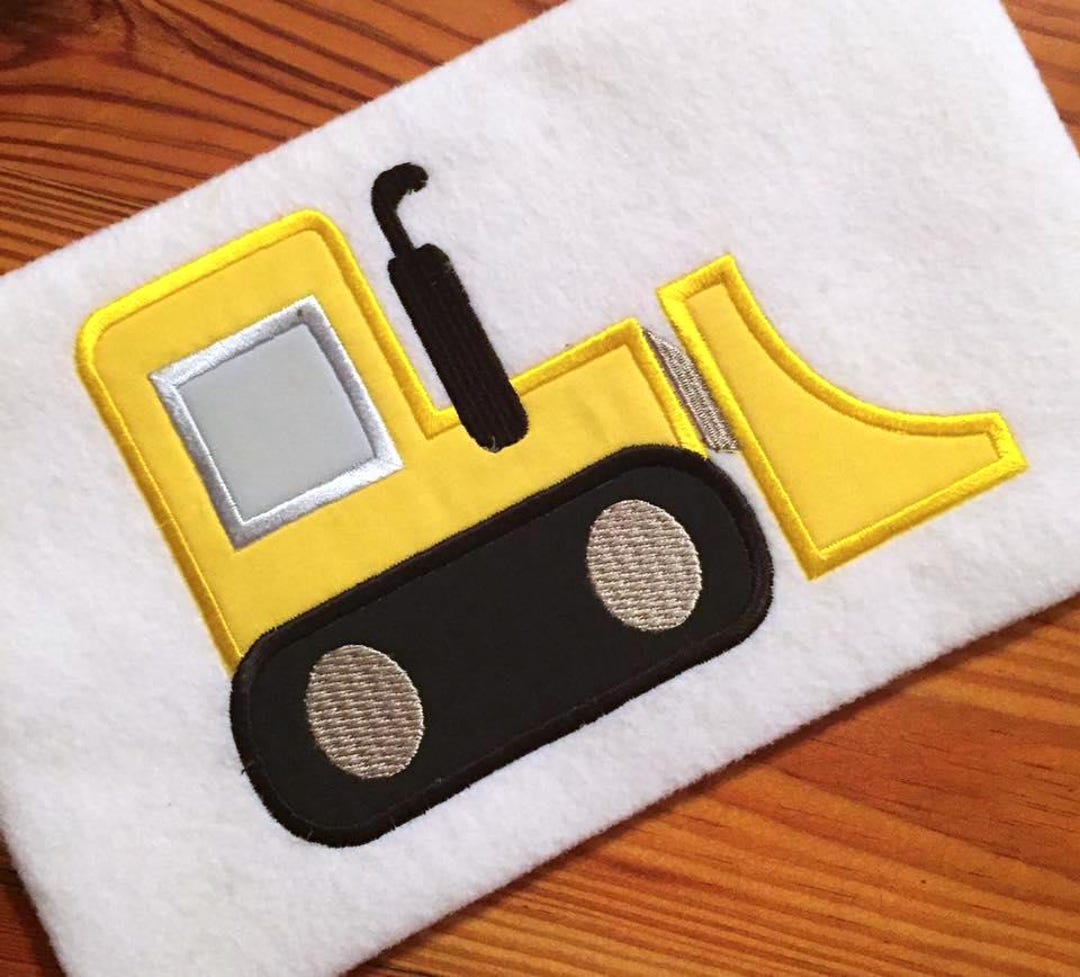 Bull Dozer Appliqué Machine Embroidery Design - Etsy