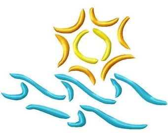 Good Vibes Beach Machine Embroidery Design, Surf Boards, Waves, Sun ...