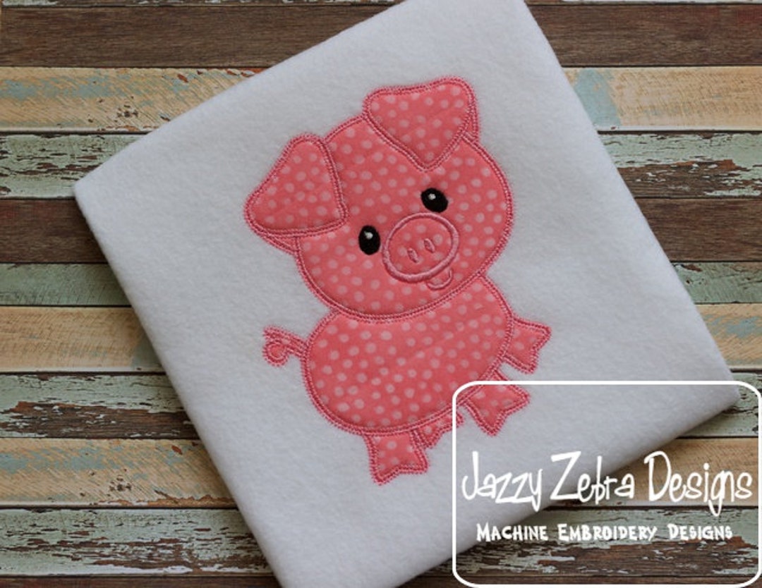 Pig Vintage Stitch Appliqué Machine Embroidery Design - Etsy