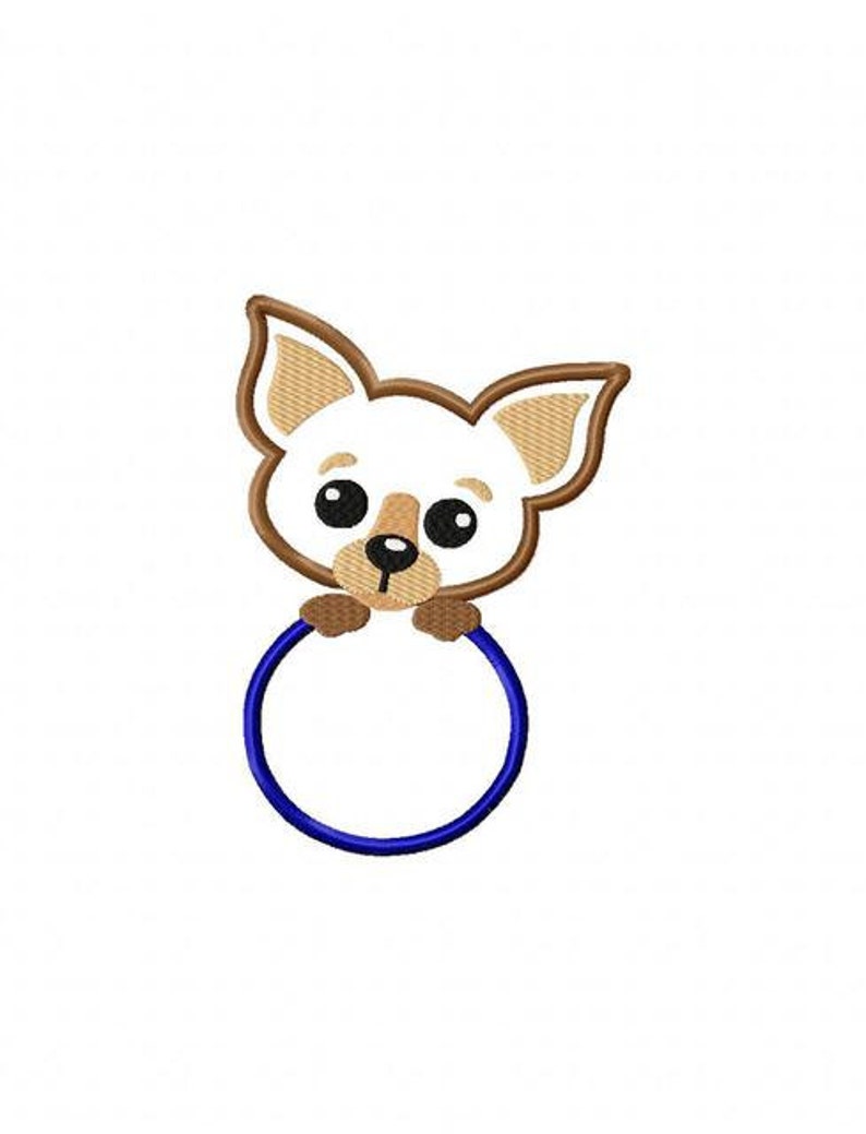 Chihuahua Dog With Monogram Frame Applique Machine Embroidery - Etsy