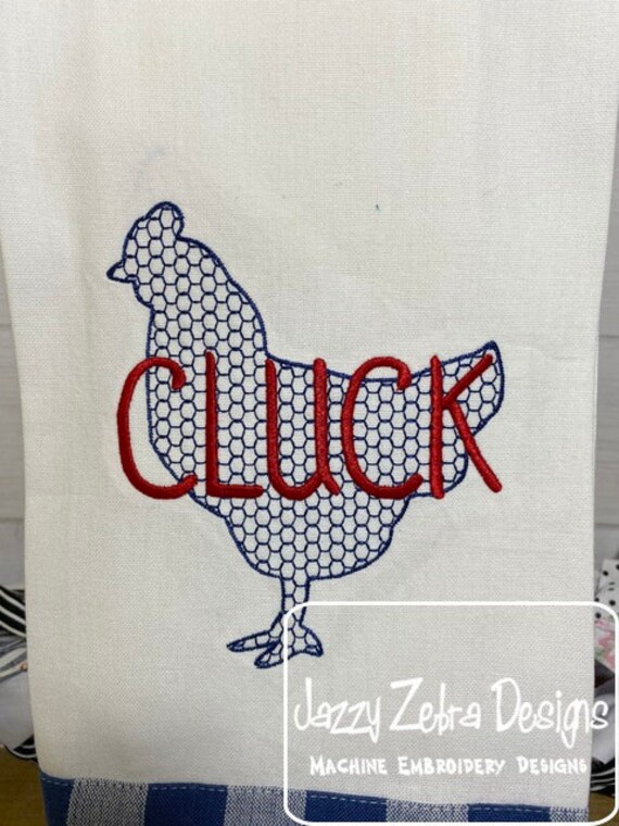 Chicken Silhouette With Cluck Word Motif Filled Machine - Etsy UK