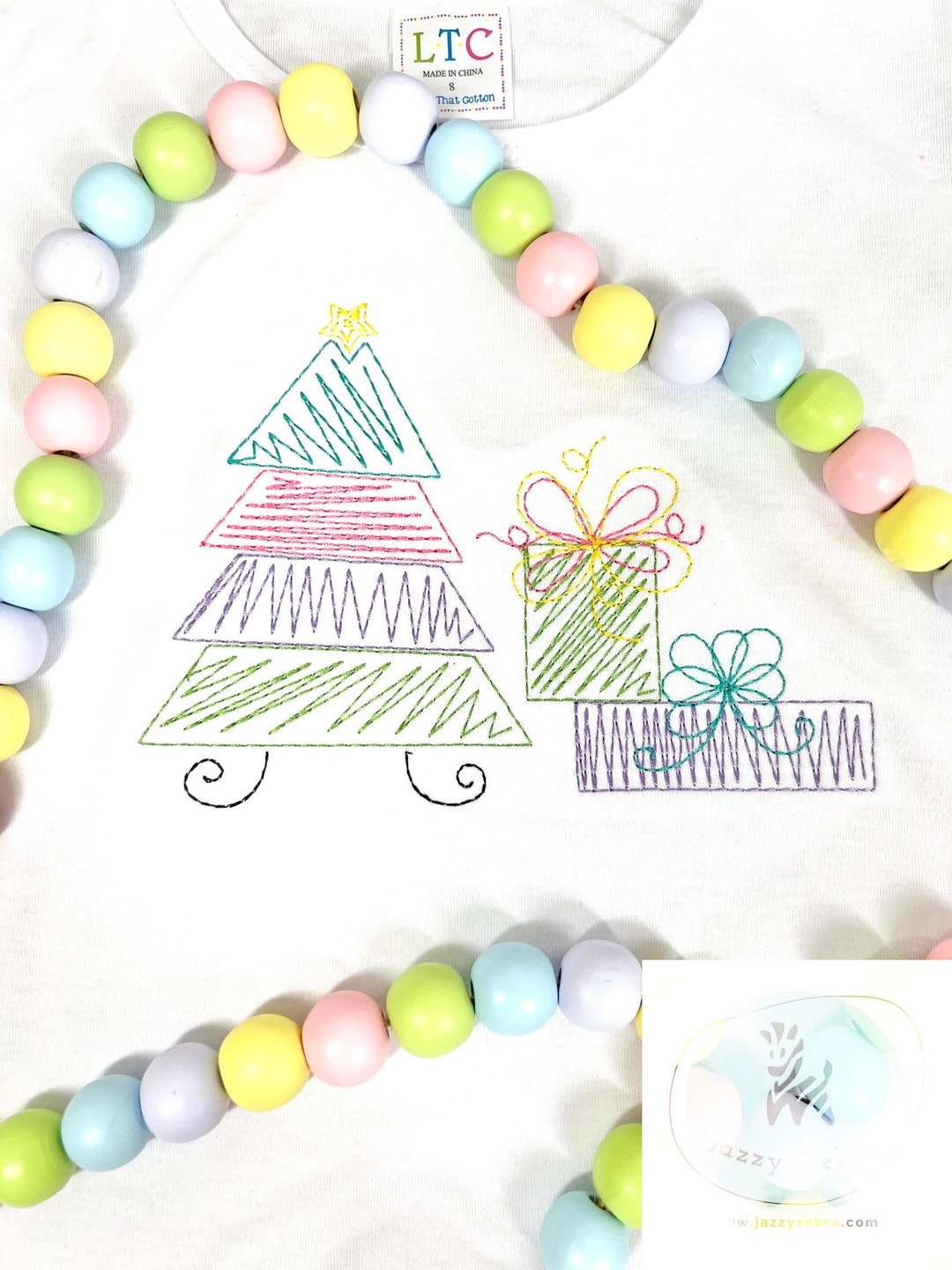 Christmas Tree and Gifts Scribble Machine Embroidery Design - Etsy