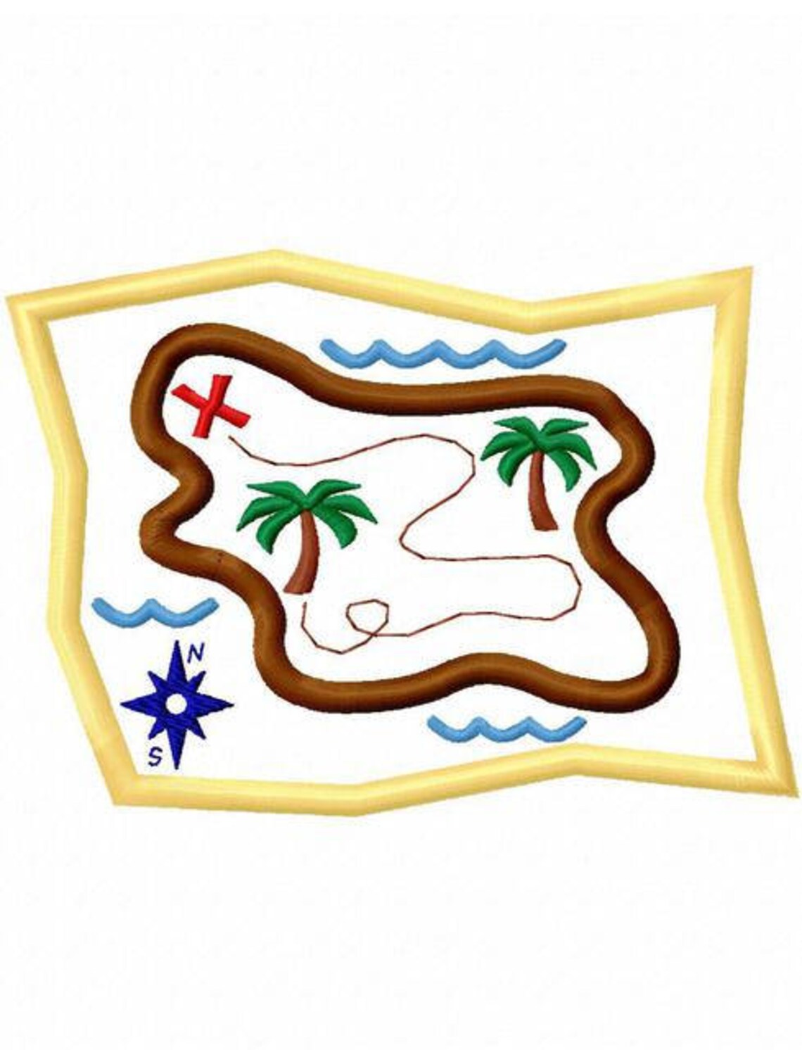Pirate Treasure Map Appliqué Machine Embroidery Design - Etsy