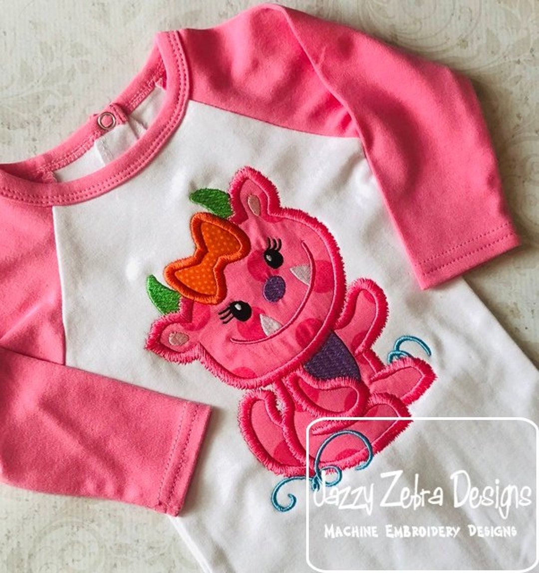 Dorky Fuzzy Girl Monster Applique Machine Embroidery Design - Etsy