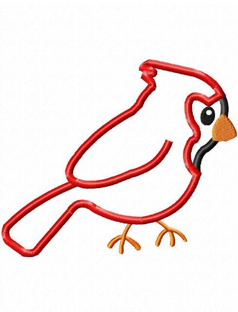 Cardinal Applique Machine Embroidery Design | Etsy