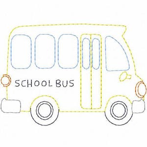 School Bus Vintage Stitch Machine Embroidery Design - Etsy