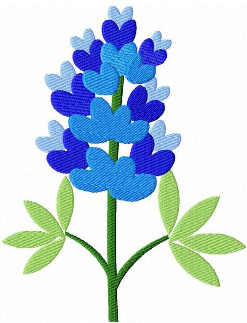 Texas Bluebonnet Filled Machine Embroidery Design | Etsy