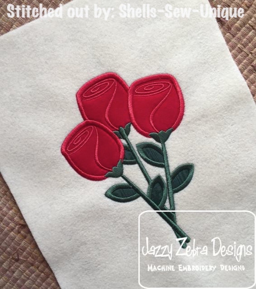 Roses Appliqué Machine Embroidery Design - Etsy