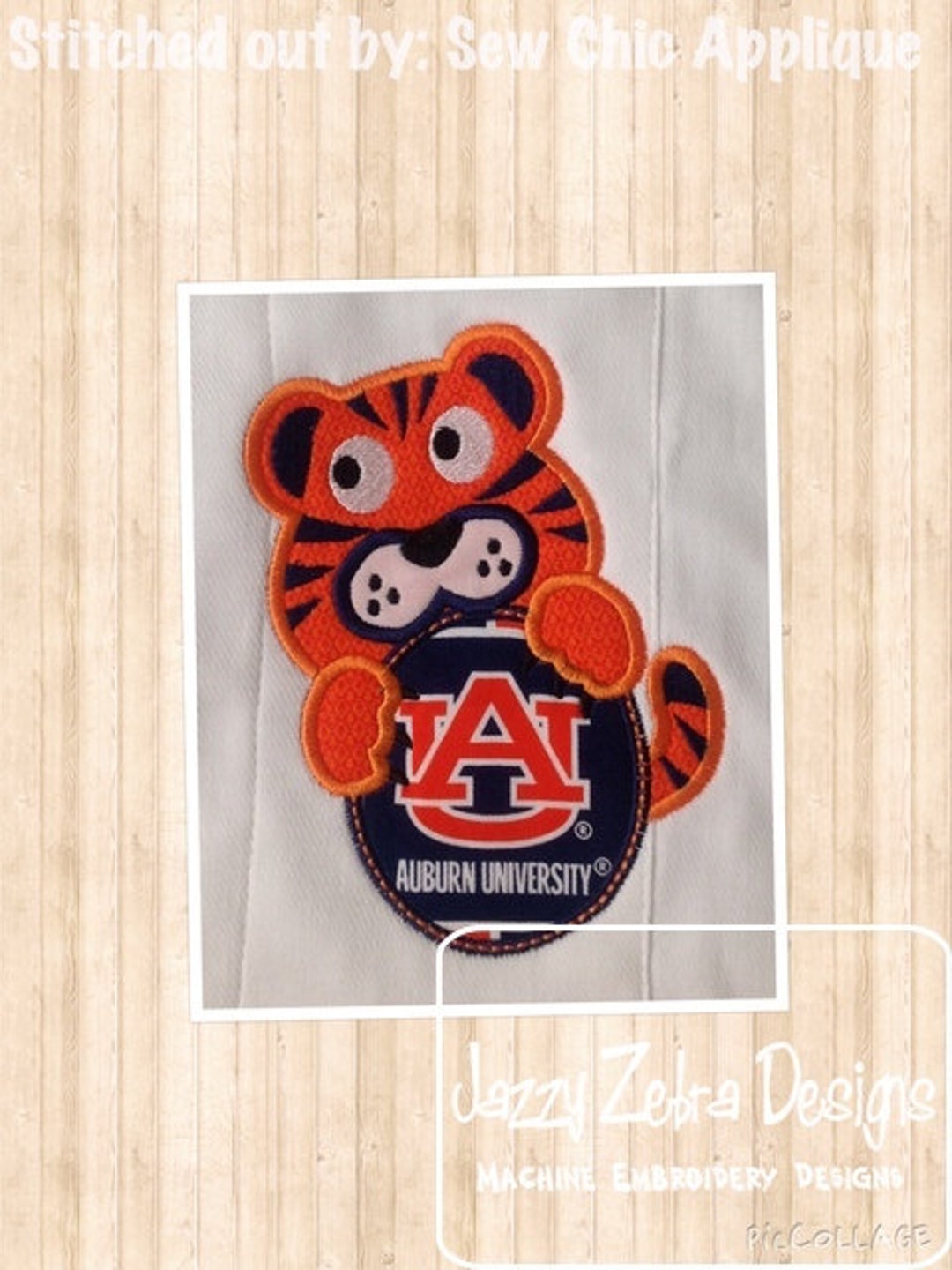 Tiger Monogram Frame Applique Machine Embroidery Design - Etsy