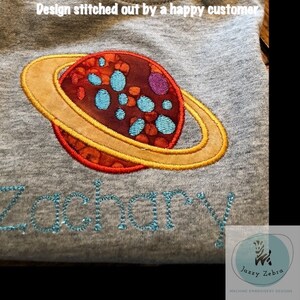 Planet Appliqué Machine Embroidery Design - Etsy