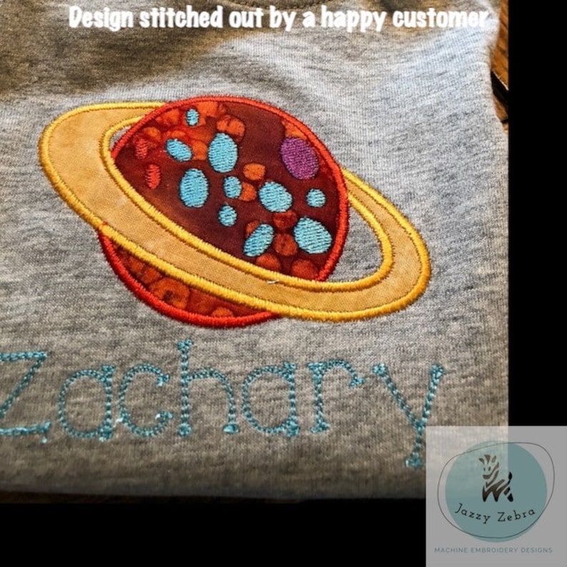 Planet Appliqué Machine Embroidery Design | Etsy