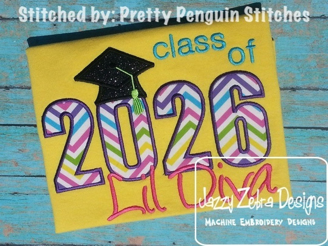 Class of 2026 Graduation Cap Applique Machine Embroidery Design - Etsy