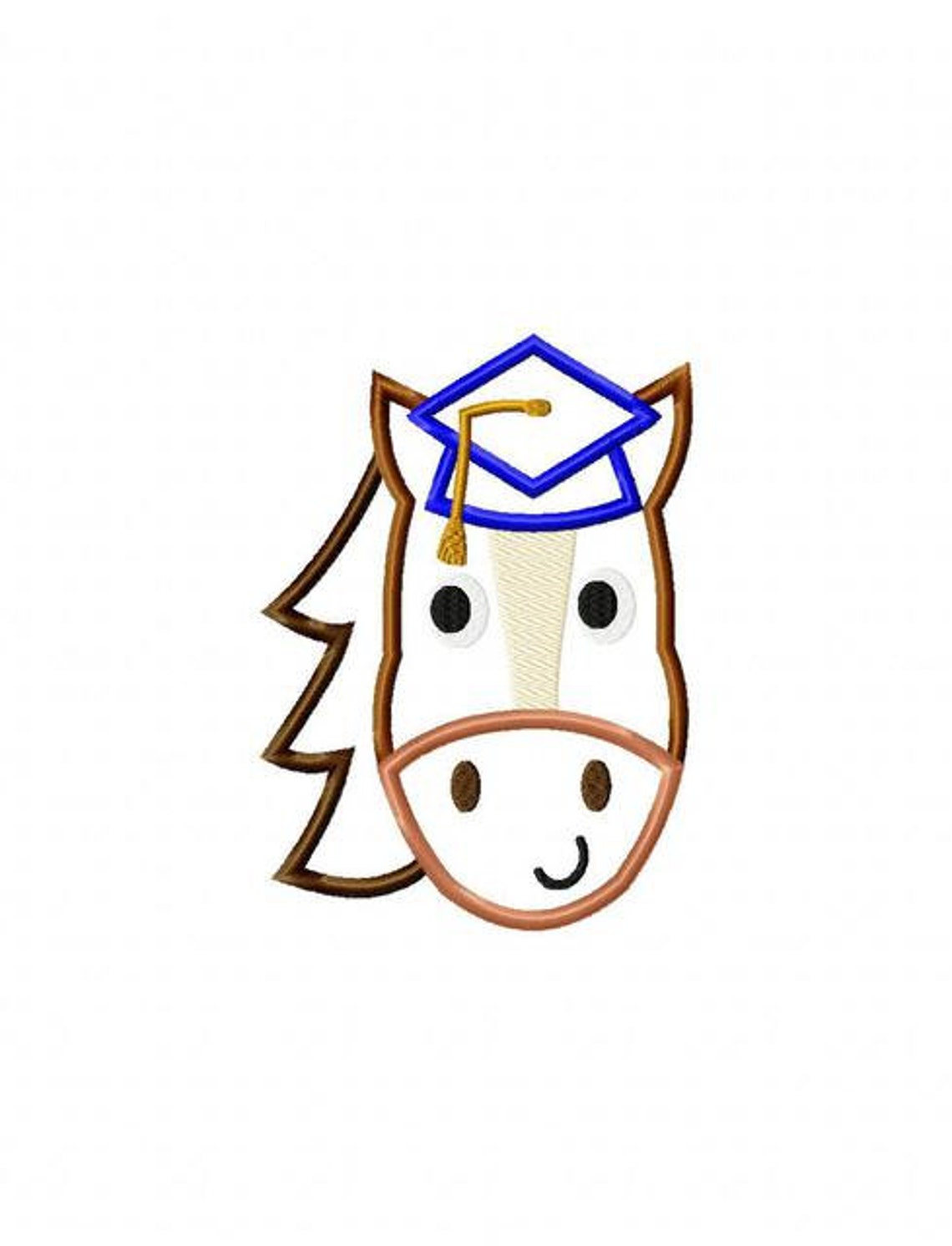 Horse With Graduation Cap Appliqué Machine Embroidery Design - Etsy UK