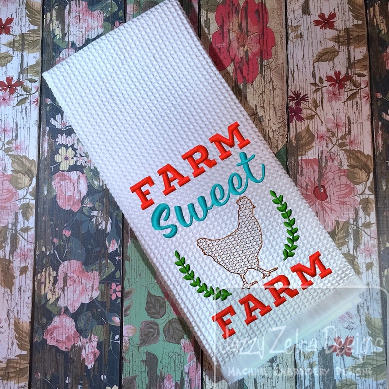 Farm Embroidery Design - Etsy
