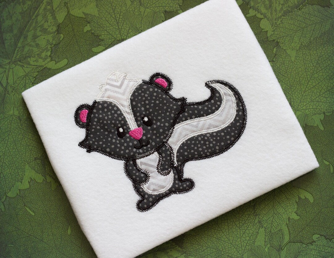 Skunk Vintage Stitch Appliqué Machine Embroidery Design - Etsy UK