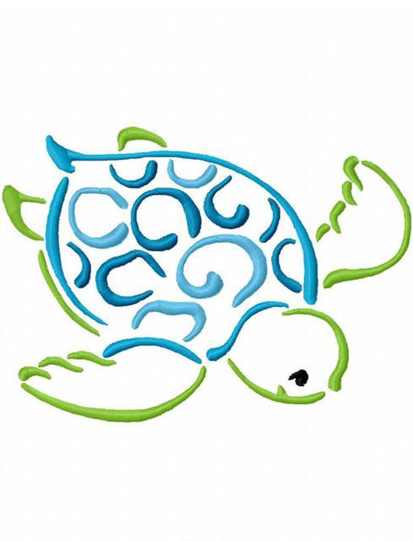 Sea Turtle Satin Stitch Machine Embroidery Design - Etsy