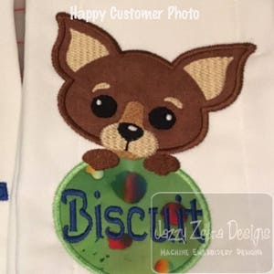 Chihuahua Dog With Monogram Frame Applique Machine Embroidery Design - Etsy