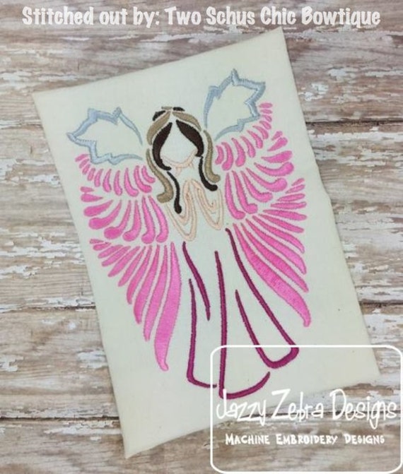 Angel Praying Satin Stitch Machine Embroidery Design - Etsy