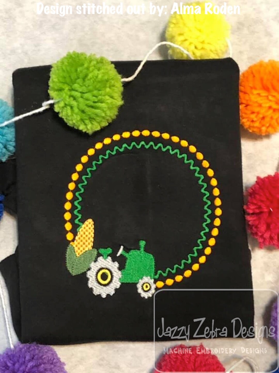 Tractor Circle Machine Embroidery Design - Etsy