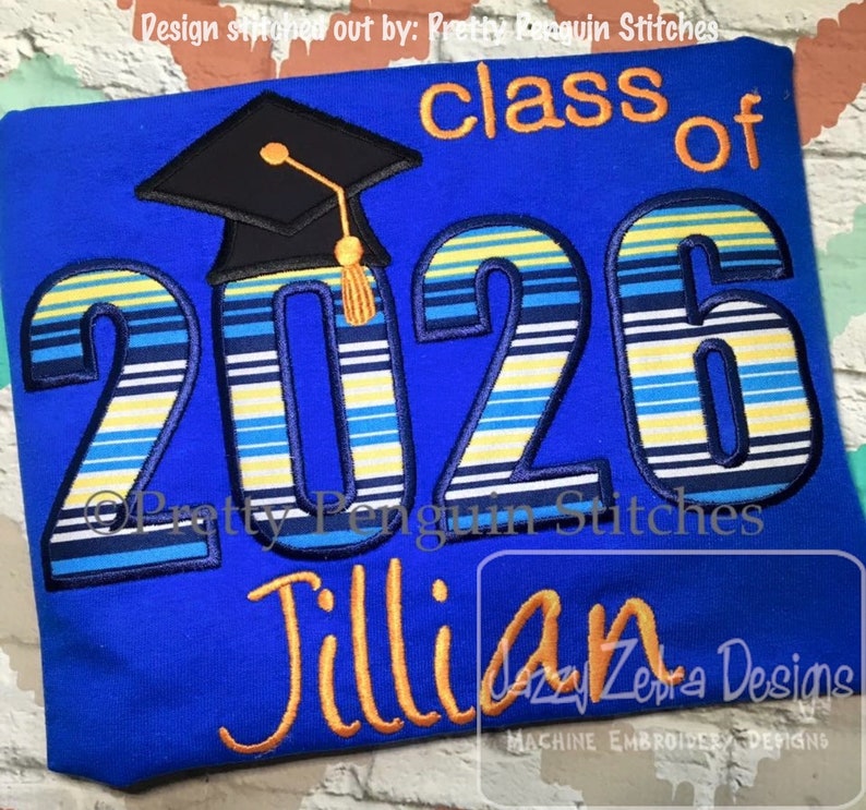 Class of 2026 Graduation Cap Applique Machine Embroidery - Etsy