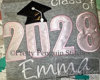 Class of 2028 Graduation Digital Machine Embroidery Applique Design 10 ...